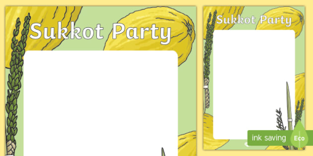Sukkot Party Poster Activity