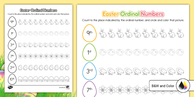 Easter Ordinal Numbers Coloring Activity | Holidays | Twinkl