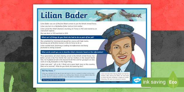 Lilian Bader Information Poster (teacher made)
