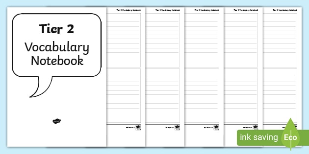 Notebook Template - Tier 2 Vocabulary Resources - Twinkl