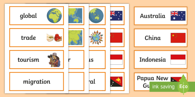 A Diverse and Connected World Word Cards (teacher made)