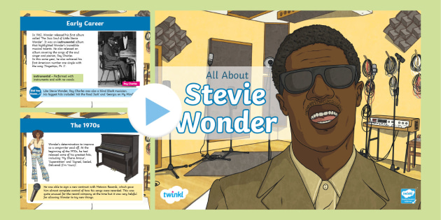 👉 KS2 All About Stevie Wonder PowerPoint (teacher made)