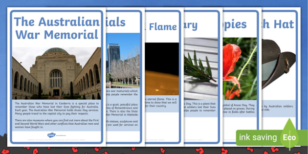 Anzac Day Symbols and Emblems Lower School Information Posters