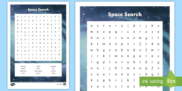 Space Search Amazing Fact Worksheet / Worksheet