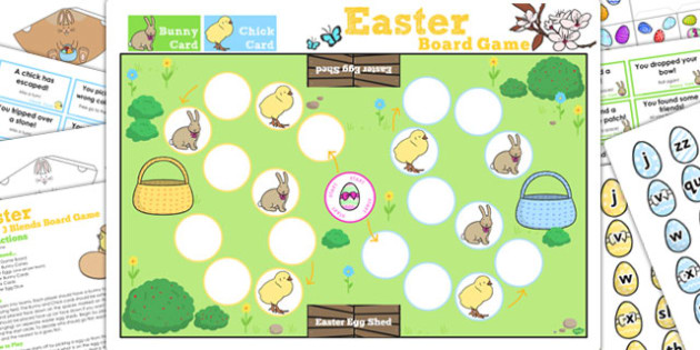 Phase 3 Sounds Easter Bunny Hop Board Game (teacher made)