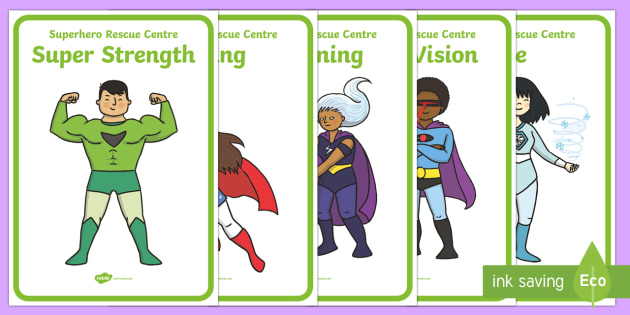 Superhero Rescue Centre Role Play Display Posters