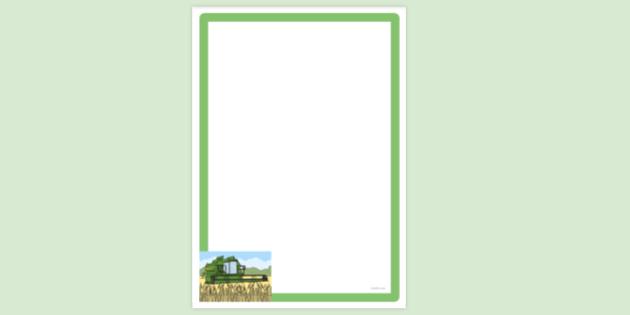 FREE! - Simple Blank Harvesting Rice Page Border