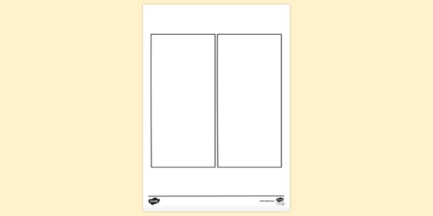 Square in Halves Colouring Sheet | Colouring Sheets