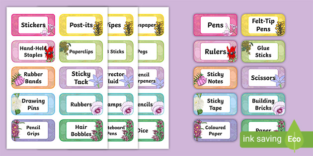 Australian Native Flora Tote Tray Labels (teacher made)