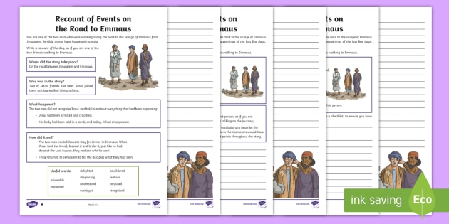 KS2 The Road to Emmaus Differentiated Worksheet / Worksheets