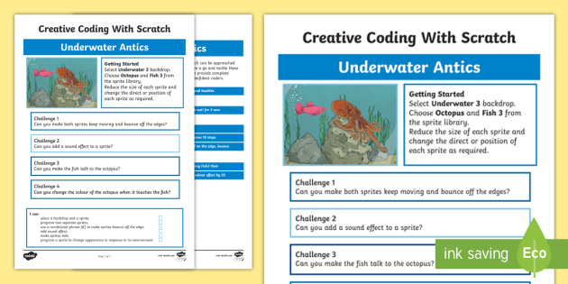 Underwater Antics Scratch Worksheet / Worksheet