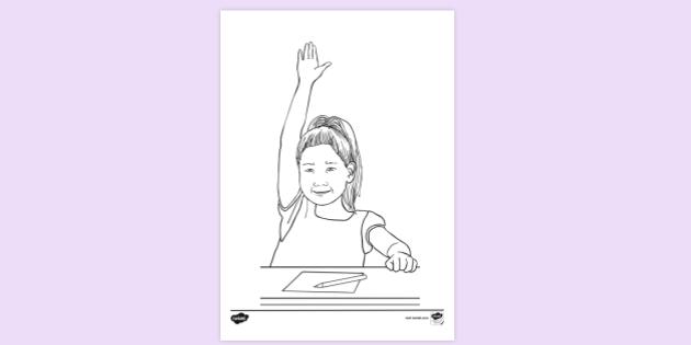 FREE! - Child in Classroom Colouring - Colouring Sheets