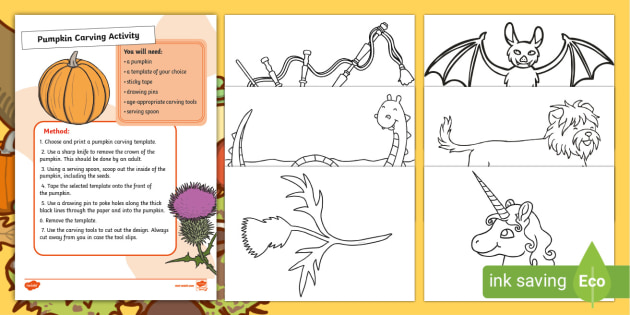 Bat Pumpkin Carving Template - Halloween Activity for Kids