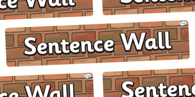 FREE! - 👉 Sentence Wall Display Banner (teacher made)