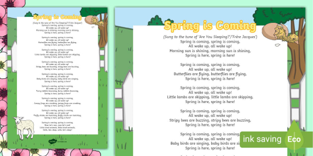 Spring Animals Rhyme Poster