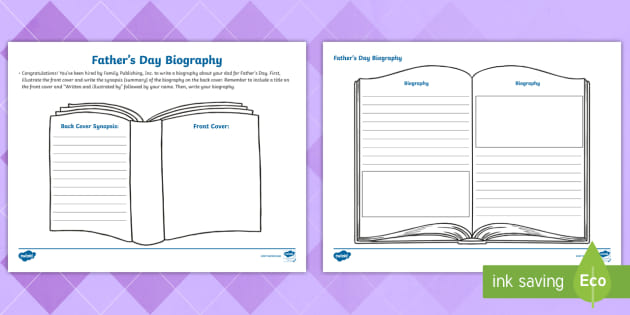 My Dad's Biography - Father's Day Template for Writing