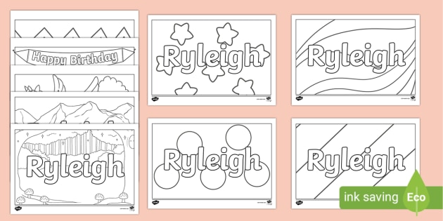 FREE! - Ryleigh Name Simple Colouring Activity Sheets