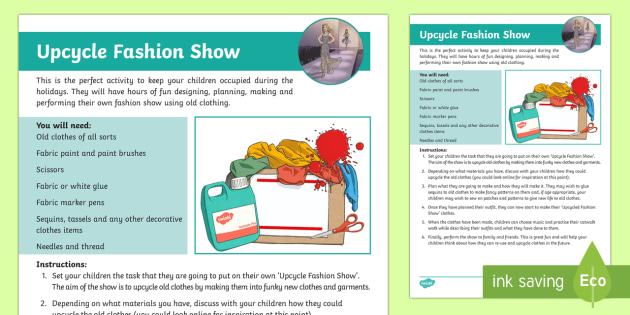 Clothes Upcycling Fashion Show Activity (teacher made)