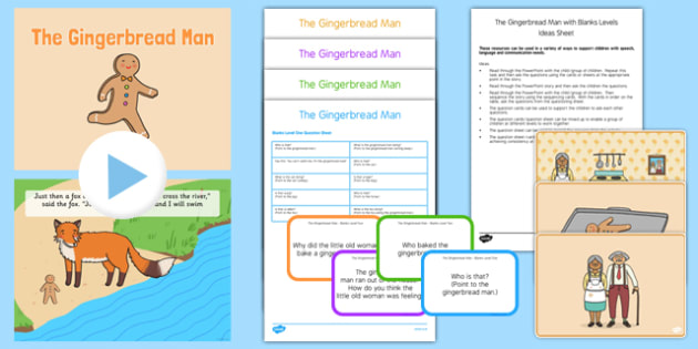 The Gingerbread Man with Blanks Levels Questions