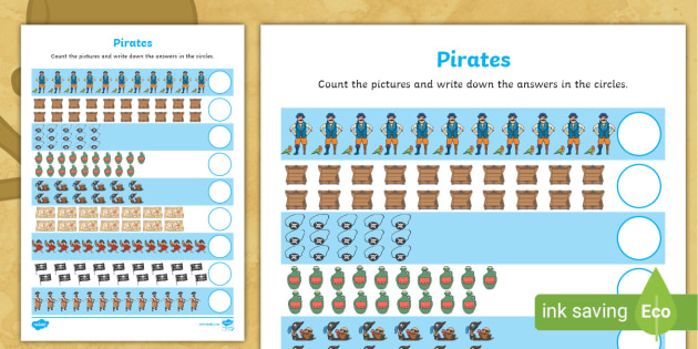 Pirates Counting 11-20 Worksheet / Worksheet (teacher made)