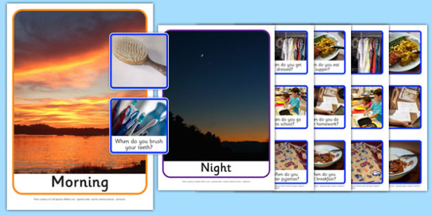 Photo Morning and Night Sorting Activity (teacher made)