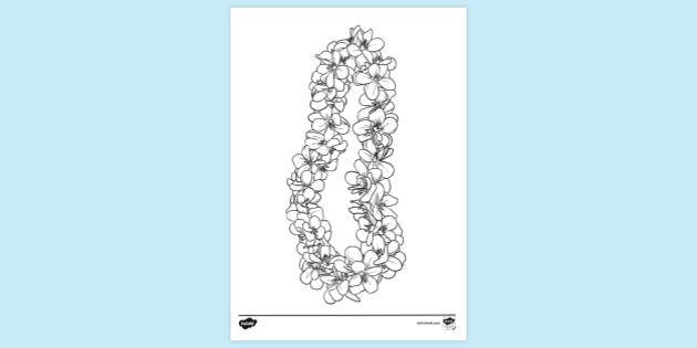 FREE! - *Hawaiian Lei Flower Garland Colouring | Colouring Sheets