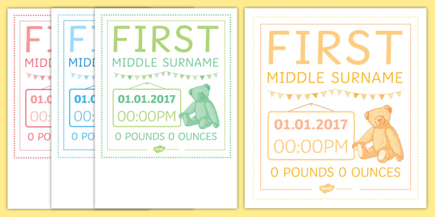 Teddy Bear Personalised Poster Print (teacher made)