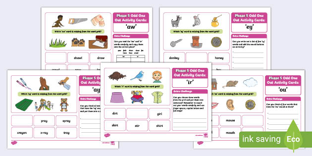 Phase 5 Odd One Out Activity Cards
