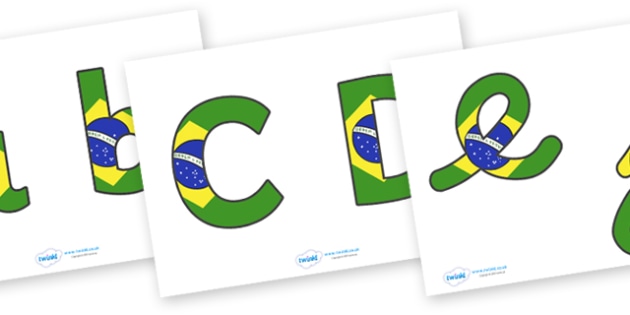 Brazilian Flag Display Lettering (Lowercase) (teacher made)