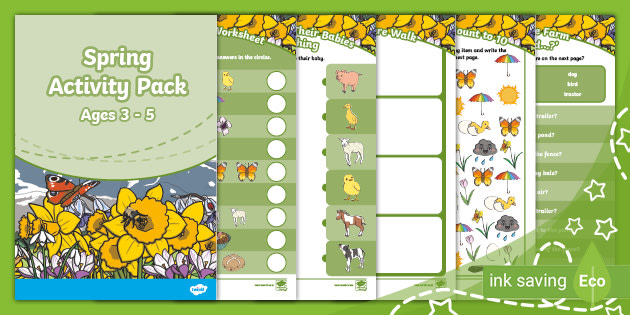 FREE! - Spring Activity Pack (Ages 3 - 5) (teacher made)