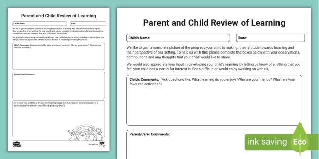 Parents Observation Sheets EYFS (teacher made)