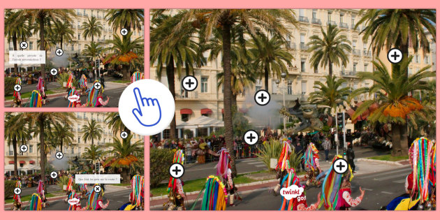 Carnival Questions Picture Hotspots-French (teacher made)