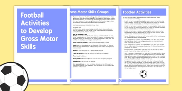 Football Gross Motor Skills Activities (teacher made)