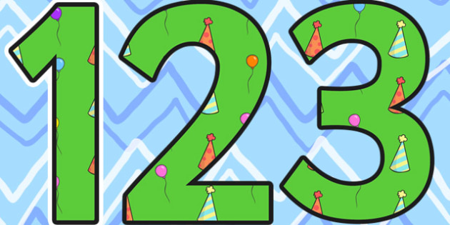 Birthday Themed Display Numbers 3