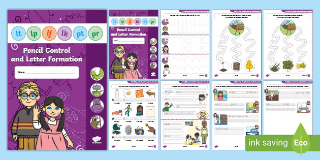 LT LP LF LK PT PR Pencil Control and Letter Formation Activity Booklet