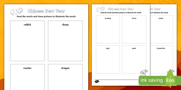 Chinese New Year Read And Draw Worksheet