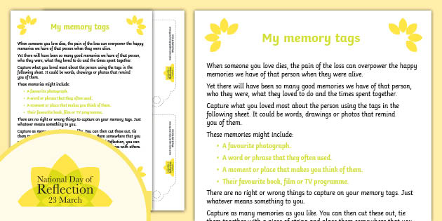 FREE! - Memory Tags (teacher made)