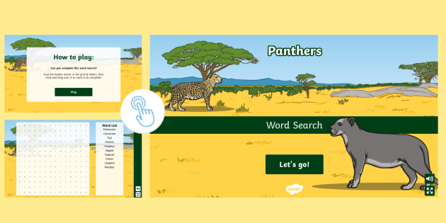 Interactive Panther Word Search (teacher made)