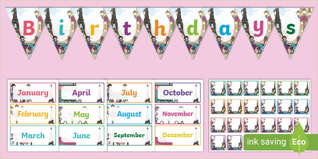French Parisian Birthday Chart (teacher made)