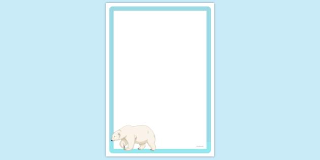FREE! - Polar Bear Page Border | Twinkl Page Borders