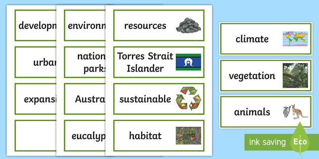 The Earth's Environment Word Cards