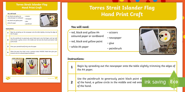 * NEW * Aboriginal Flag Hand Print Craft