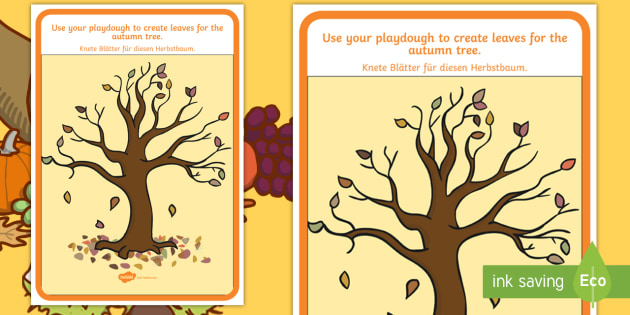 Autumn Tree Playdough Mat English/German