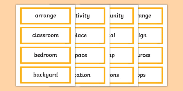 Locations and Activities Word Cards (teacher made)