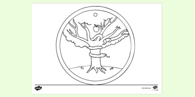coloring page of adam and eve in the garden