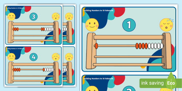 Building Numbers to 10 Rekenrek Cards (teacher made)