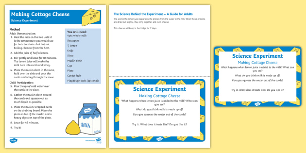 Making Cottage Cheese Card Pack | Cheese Experiment | Twinkl