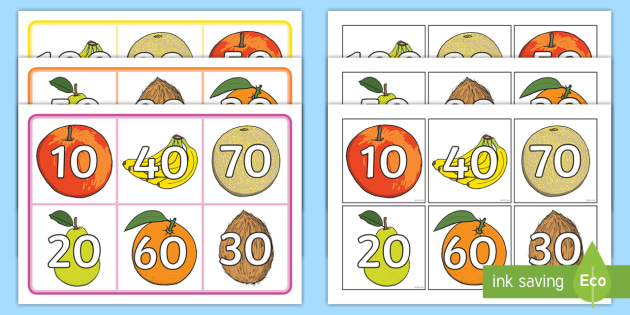 Fruit-Themed Number Bonds to 100 Multiples of 10 Bingo - Number Bonds ...