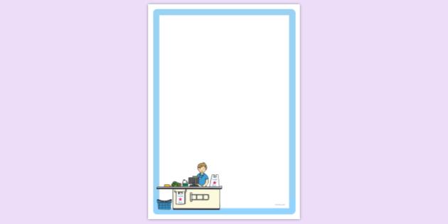 FREE! - Supermarket Checkout With Cashier Page Border
