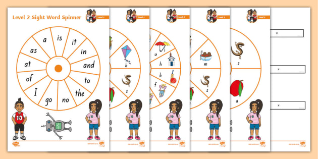 Phonics Level 2 Sound Spinners